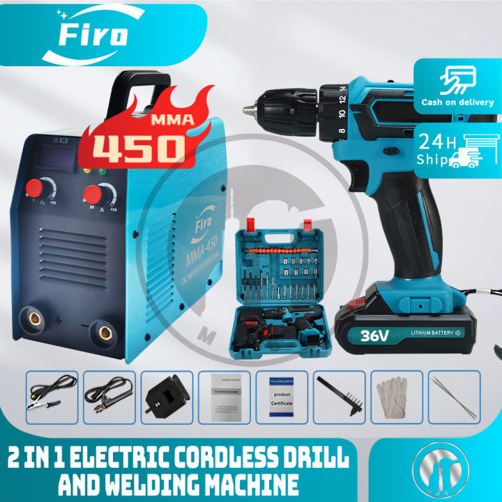 2IN1 MMA-450 MINI Portable IGBT Inverter Welding Machine + 36V Cordless ...