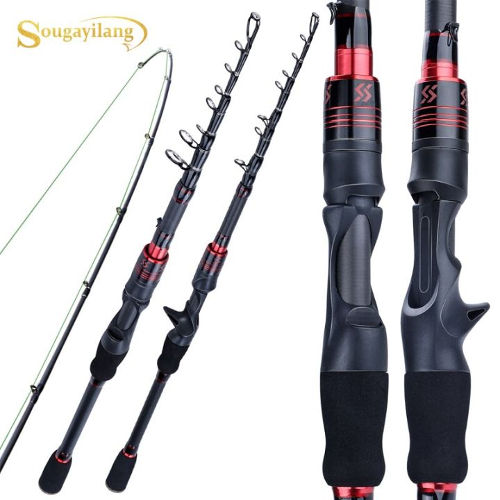 Sougayilang 1.8M 2.1M Spinning/Casting Fishing Rod Ultra Light Carbon Fiber Eva Handle ...