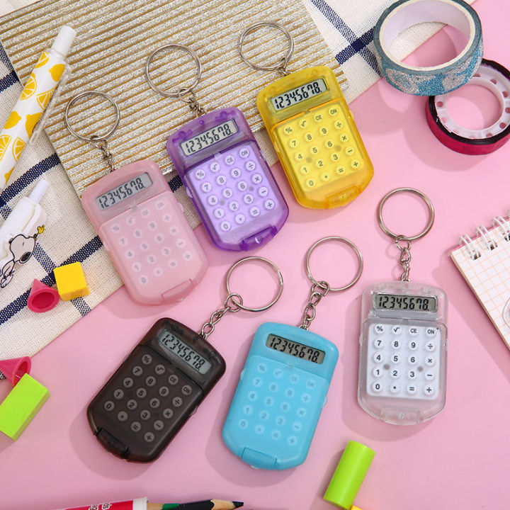 Portable Mini Flip Calculator Pocket Size Creative Keychain Calculator ...