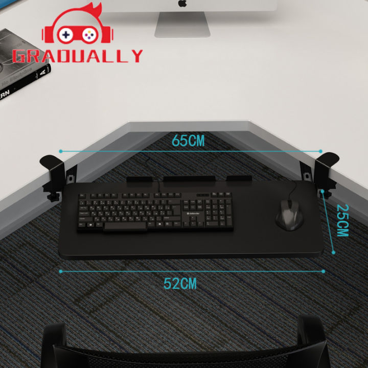Keyboard Tray Under Desk, Pull Out Keyboard Tray with C Clamp Mount, 26 ...
