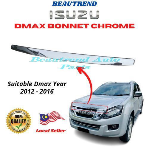 Isuzu Dmax Front Bonnet Bonet Chrome Moulding Crome Trim ABS Year 2012 ...