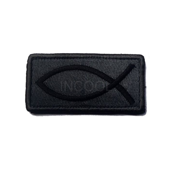 Embroidery Patch Jesus Fish Patch Christian Fish Symbol Tactical Emblem ...