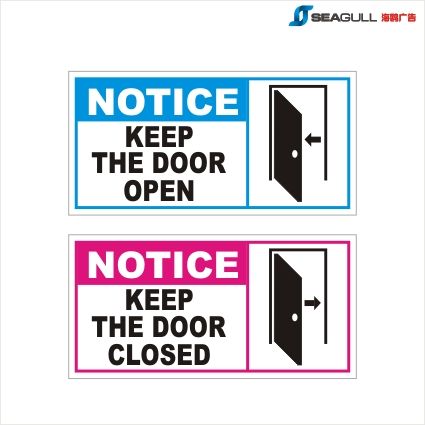 Door Signage Sticker / Sticker Pintu / 门贴纸 / Door Open Close Notice ...