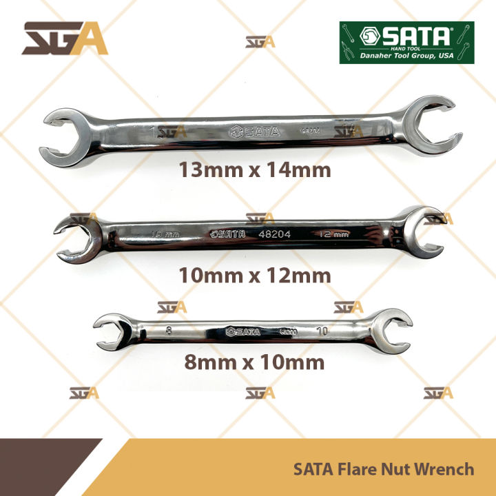 SATA 8mm x 10mm / 10mm x 12mm / 13mm x 14mm FLARE NUT WRENCH (BRAKE ...