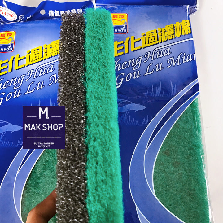 5 Gói Bông Lọc Hồ Cá, Bể Cá Cảnh 2 Lớp xanh Đen Loại Tốt, Có Thể Giặt ...