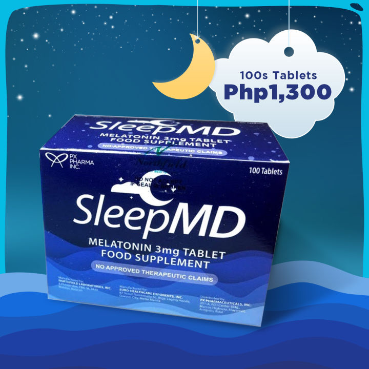 SleepMD Melatonin Sleep Aid 3mg (1 box, 100 tablets) | Sleeping Supplement | Lazada PH