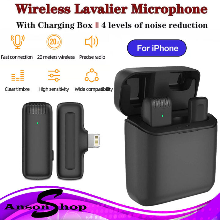 Wireless Microphone with Charging Box Video Wireless Lavalier ...