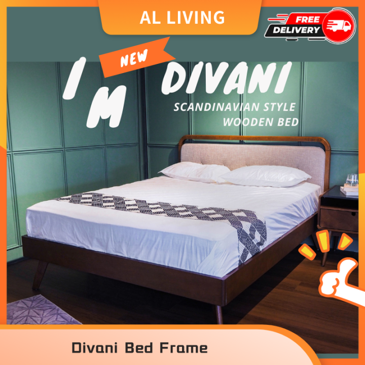DIVANI WOODEN BED FRAME UNIT- QUEEN / KING | Lazada