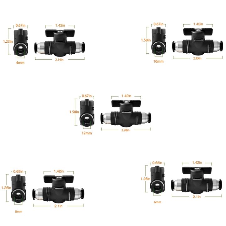 Push Connect Valve Ball Valve Air Flow Control Valve Quick Connect ...
