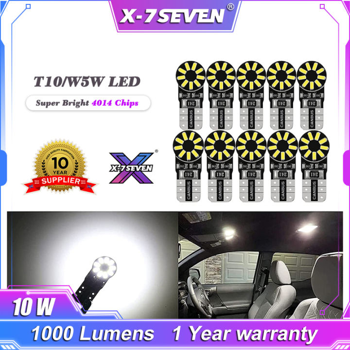 USA Standard【Local Seller】X-7SEVEN T10/W10W LED 10W 1000LM 6000K Car ...