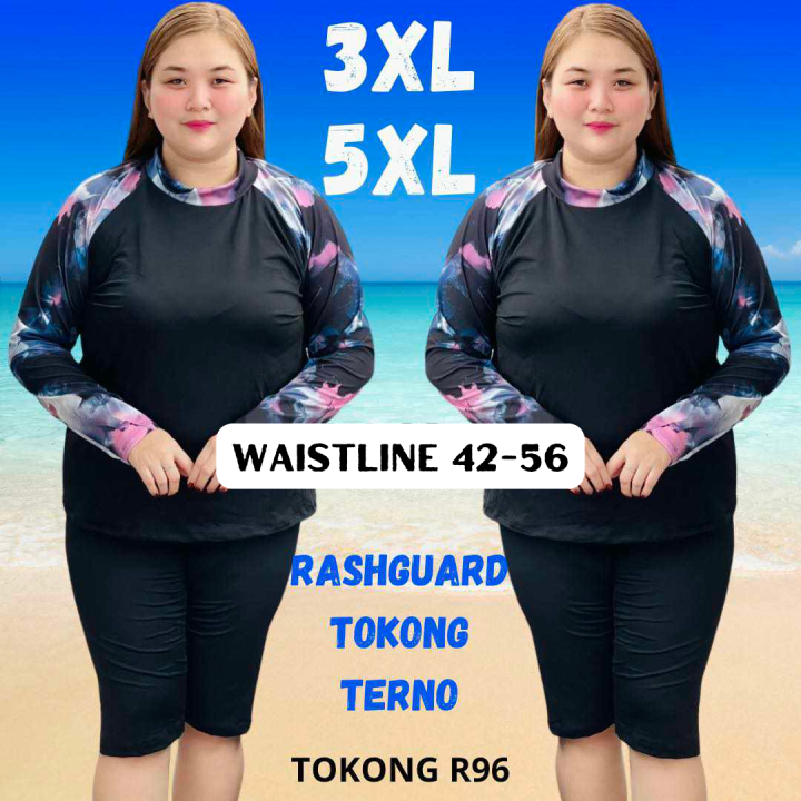 Women's Swimwear Rush Guard Terno Tokong Long Sleeves Pants Swimsuit 2 ...