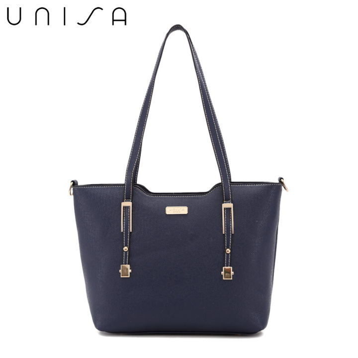 UNISA Saffiano Convertible Tote Bag (Black/Khaki/Navy Blue/Taupe) | Lazada
