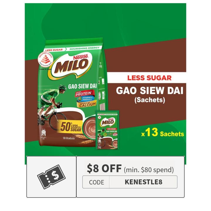 Milo Gao Siew Dai Less Sugar Chocolate Malt Powder With Milk (13 ...