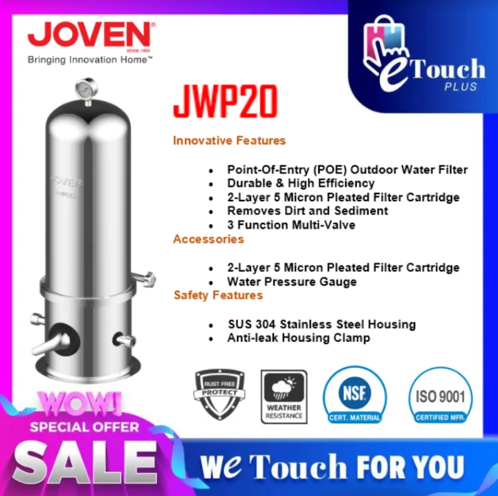 Joven [ JWP20 ] SUS304 Grade Stainless Steel Outdoor Water Filter With ...