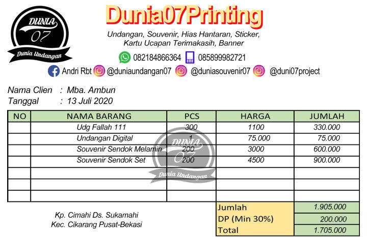 cetak nota toko custom 1/4 2ply | bon loundry | nota custom | nota kren ...
