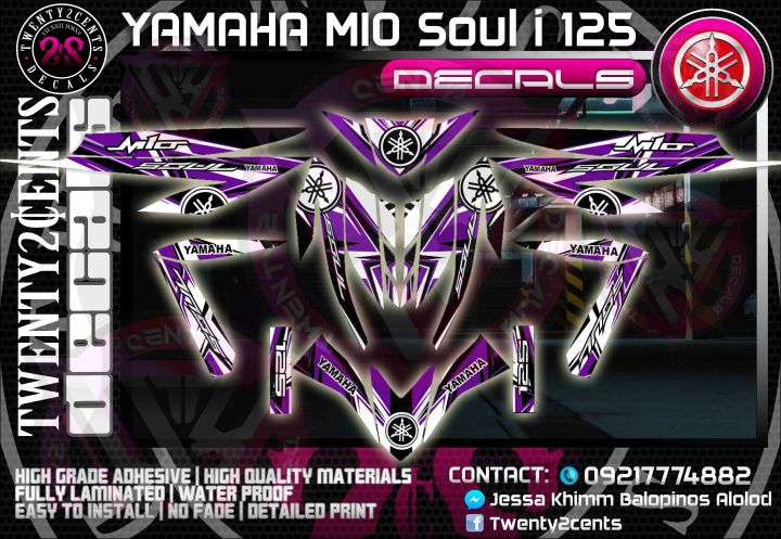 mio soul i 125 decals sticker violet / purple RG | Lazada PH