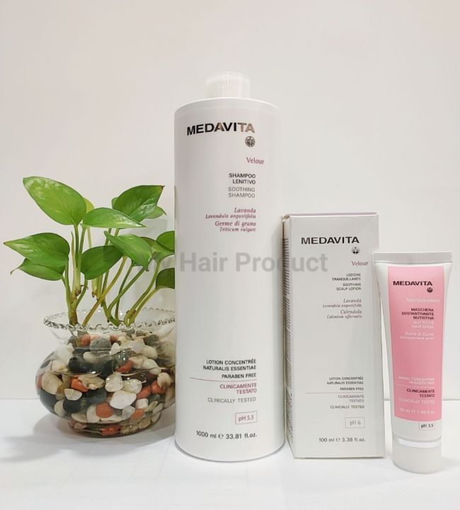 Original Medavita Velour Soothing Shampoo 1000ml+Tonic ph6 100ml FOC ...