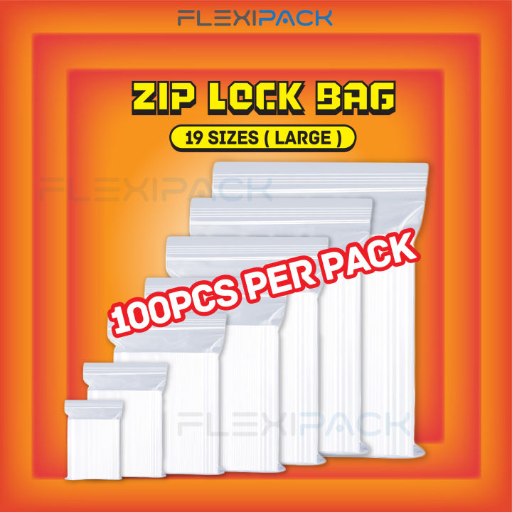 Zip Lock Plastic Bag Large Size 100PCS Extra Thick (0.08mm & 0.12mm ...