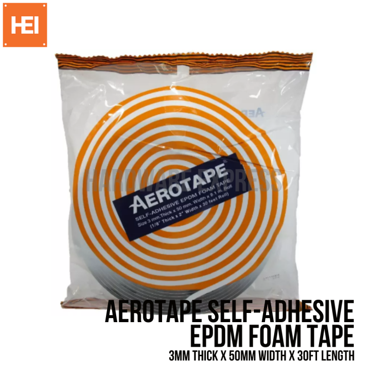 Aerotape Self-Adhesive EPDM Foam Tape 2" Width x 30ft | Lazada PH