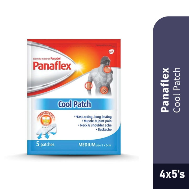 PANAFLEX Cool Patch 5's X 4 for Panaflex Pain Relief Patch, Muscle ...