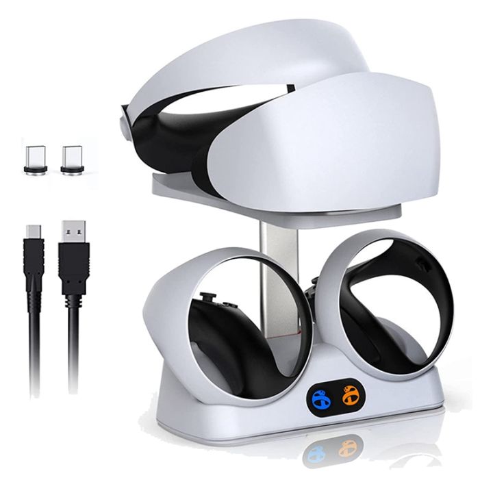 (PHOM) Charging Station for PSVR2 Controllers with Headset Holder ...