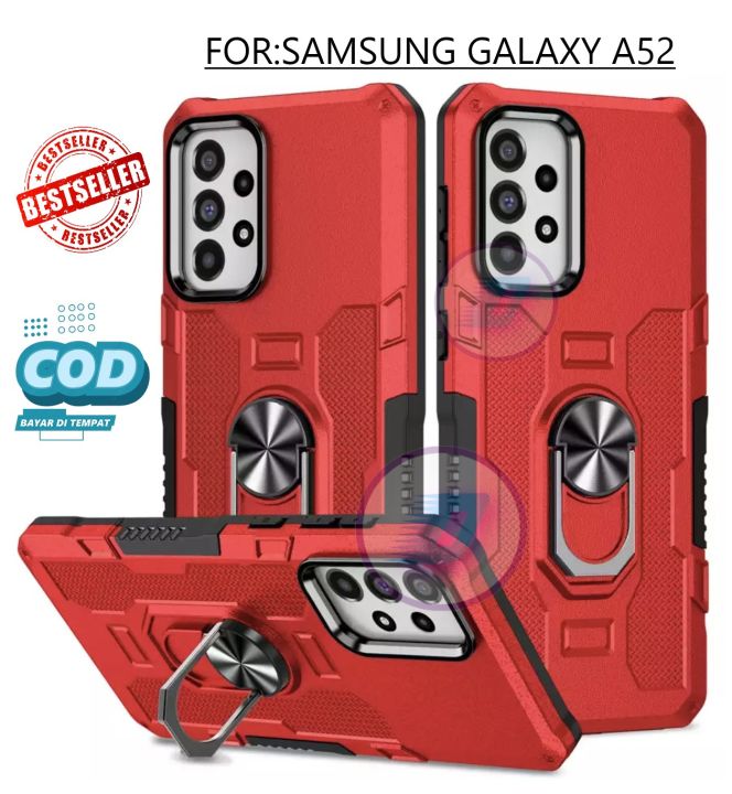 Samsung Galaxy A52 Casing Hard Case Ring Armor Robot Case Kickstand ...