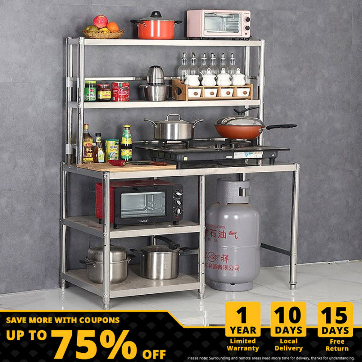 Stainless Steel Kitchen organizer Gas Stove Rack Table Station with ...