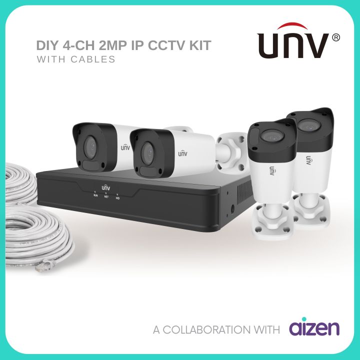 UNV DIY 2MP 4-CH/8-CH PoE CCTV KIT, Complete CCTV System with 2MP Mini ...