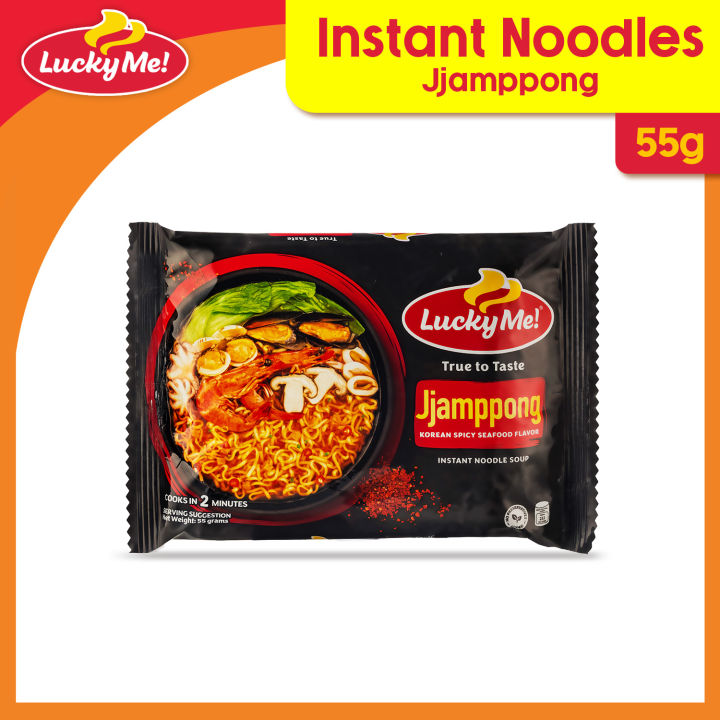 Lucky Me! Instant Noodle Soup Jjamppong Authentic Korean Spicy Seafood ...