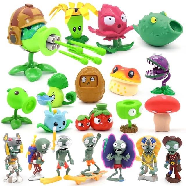 4Pcs Plants Vs Zombies 3pcs Plants 1pcs Zombie Mini Action Figures Toys ...