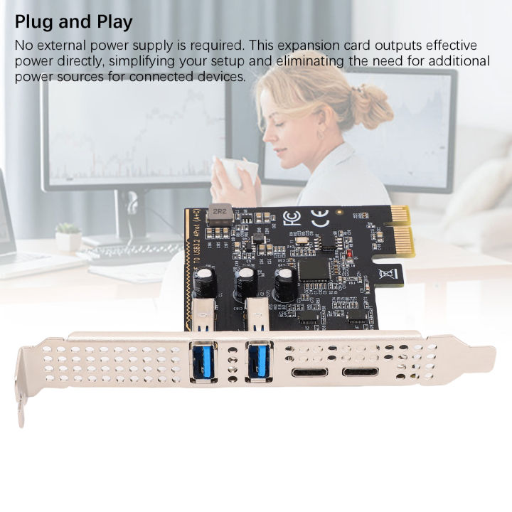 Yunseity PCIE to USB 3.0 Expansion Card 5Gbps PCB PCIE to Type C ...