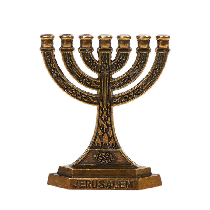 Fkend 7 Branch Candle Holder Jewish Menorah Candle-holder Relic ...