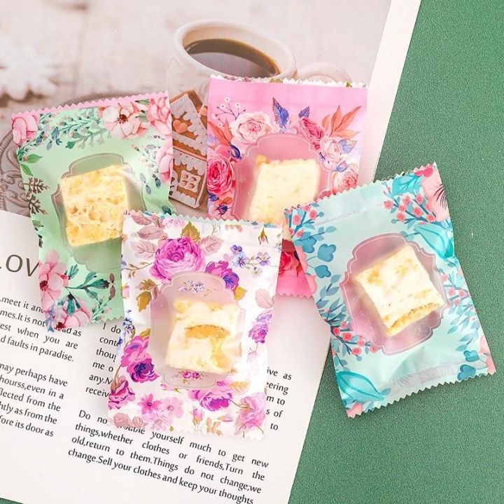 100Pcs Polvoron Cookie Bag Candy Bag Polvoron Wrapper Pastry Bag Floral ...