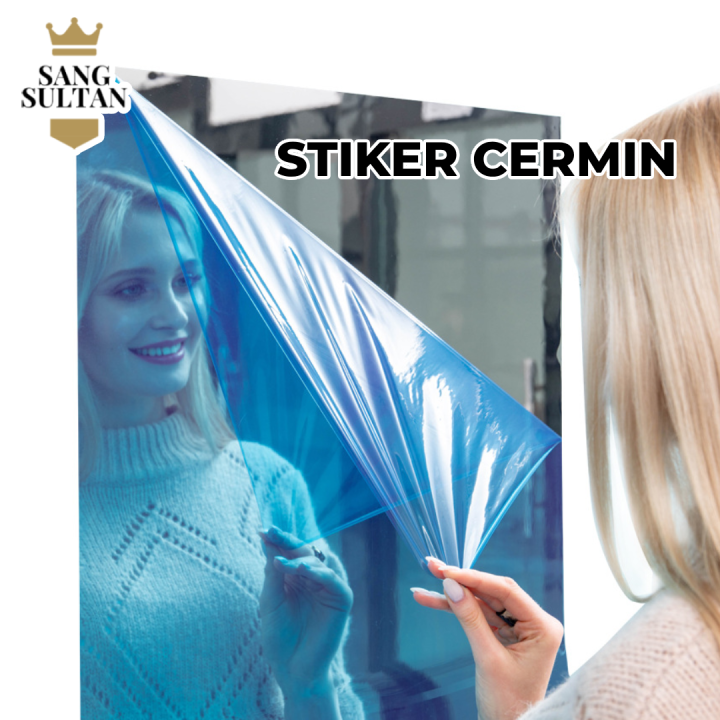 Stiker Dinding Mirror Kaca Big Size 1 Meter Cermin Hiasan Dinding Kaca ...