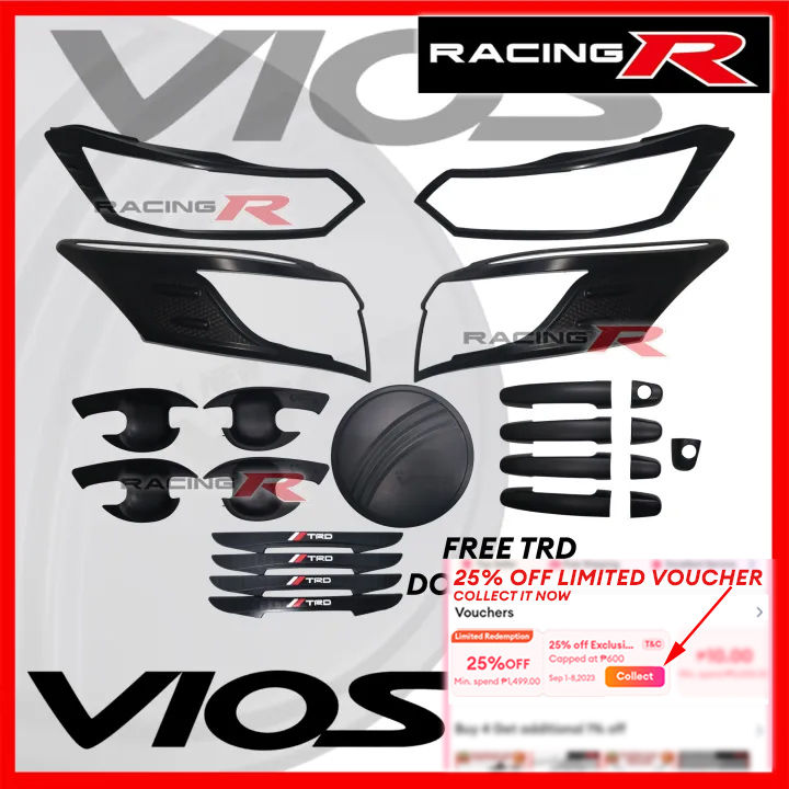 Toyota Vios Superman 2014 to 2018 Combo Set Garnish Cover V1 Matte ...