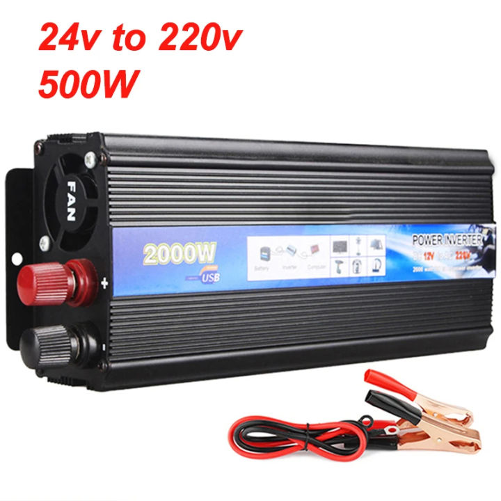 500W-2000W Car Inverter 12V/24V DC to AC 220V 1000W/2000W Voltage ...