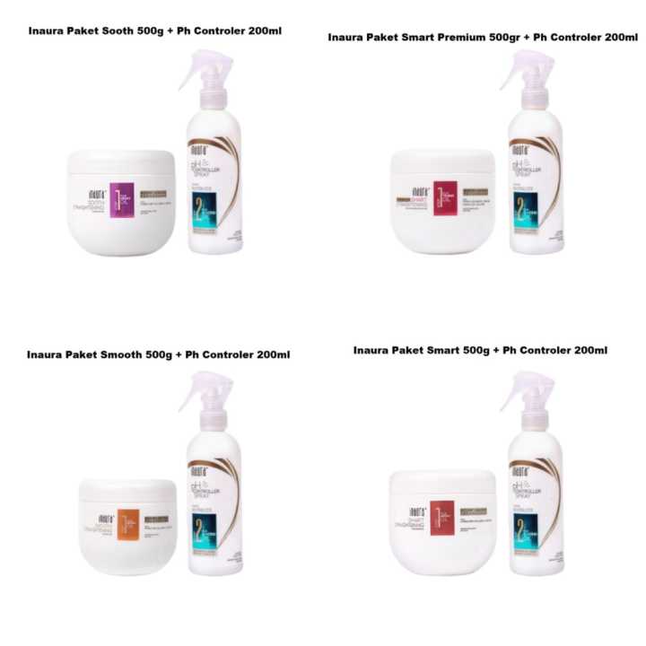 Inaura Paket Smoothing Pelurus Rambut Step 1 500gr + Step 2 Ph ...