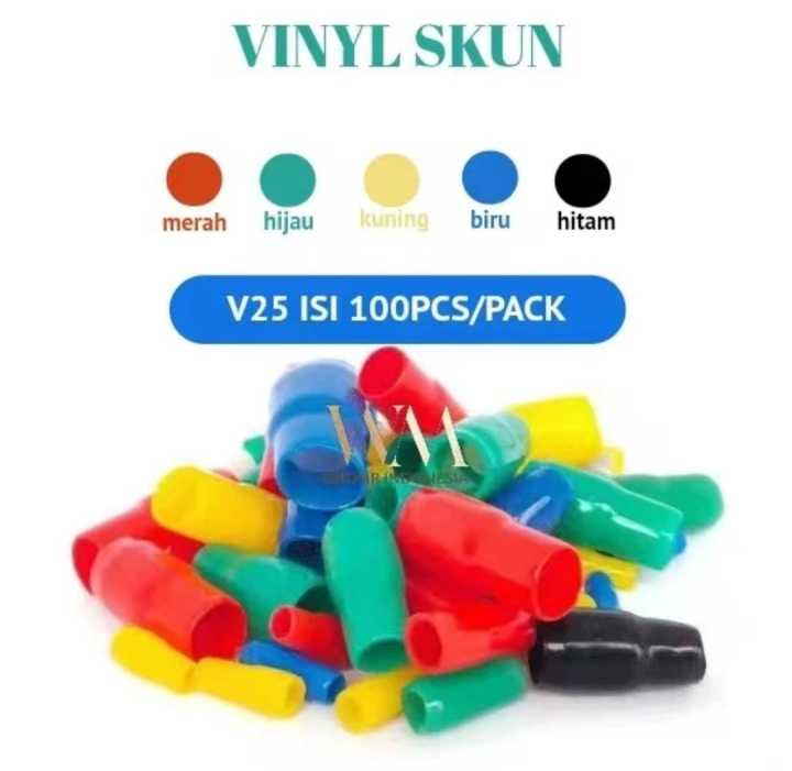 Vinyl Skun Kabel V 8-10mm Pelindung Skun Kabel Vinyl End Cap PER PACK ...
