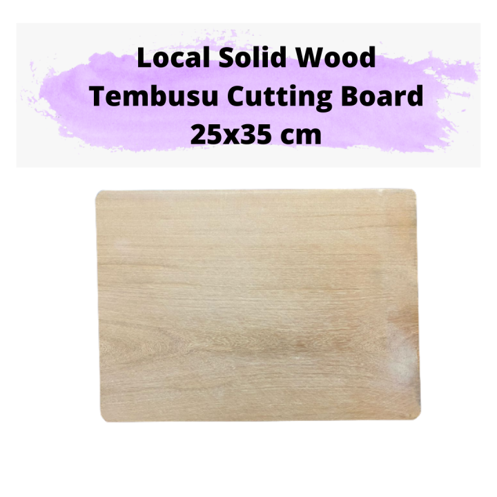 Local Solid Wood Tembusu Rectangular Cutting Board 25x35cm / Papan ...