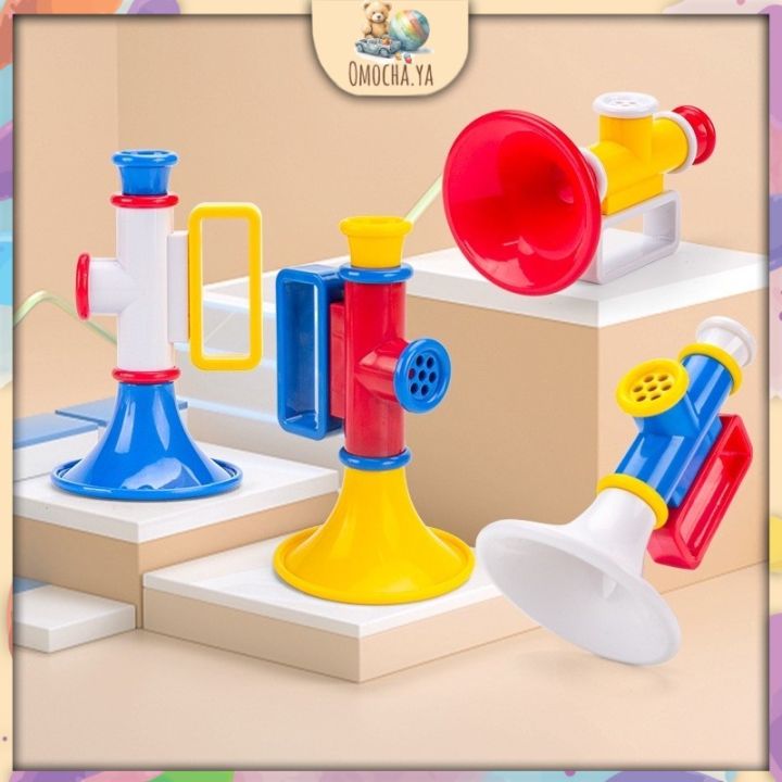Kids Musical Instrument Trumpet Colorful Plastic Horn Hooter Baby Early ...