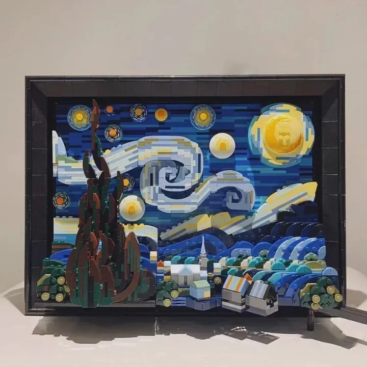 【BBYSN】 2316pcs The Starry Night Vincent Van Gogh Building Blocks ...