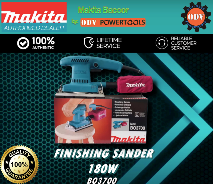 Makita BO3700 – 93 x 185mm (3-5/8" x 7-1/4") Finishing Sander 180W ...