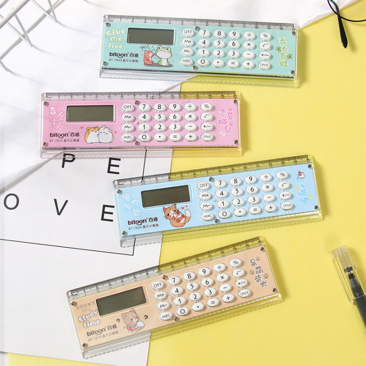 【YIDEA HONGKONG】Mini Portable Calculators Ruler with 8 Digit LED ...