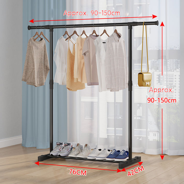 M&A PHC Clothes Drying Rack Single and Double ying rack With Wheels and ...