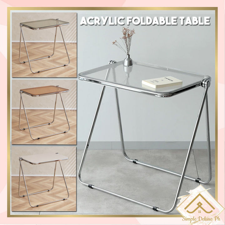 SIMPLE DELUXE PH Foldable Acrylic Table Foldable Study Desk and Working ...