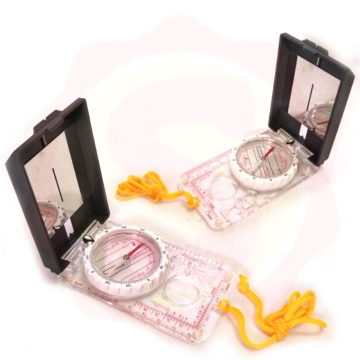 Folding Map Compass Mirror Liquid Filled Reading Magnifying Lanyard ...