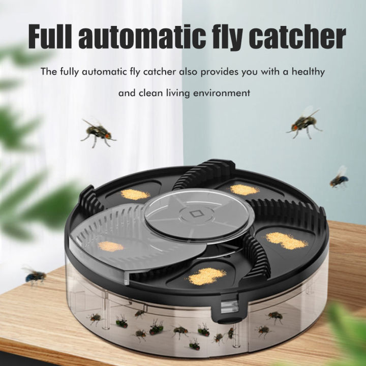 Electric Automatic Rotating Fly Trap Rechargeable Powerful Household ...