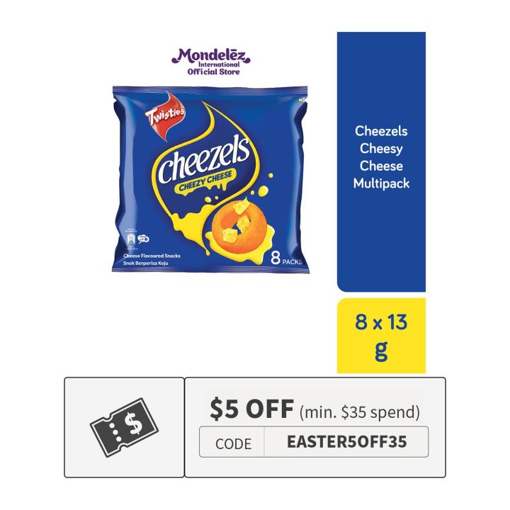 Twisties Cheezels Cheezy Cheese Cheese Flavoured Snacks Multipack (8 x ...