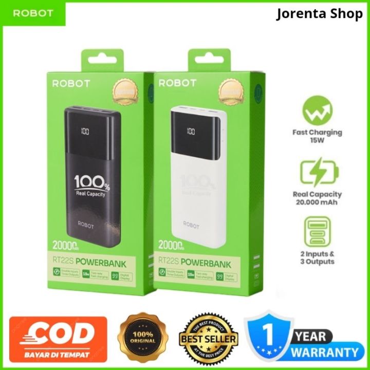 Robot Powerbank RT22S Real Capacity 20000mAh Smart Power Original ...