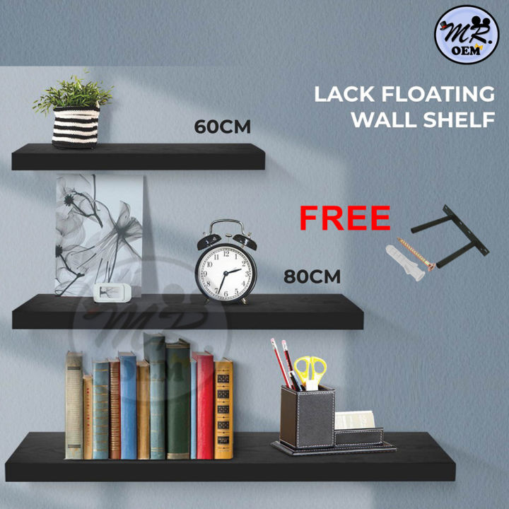 MR OEM 1 Piece 60cm/ 80cm Floating Wall Mount Shelf Hidden TV Deco Rack ...